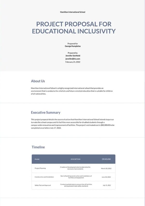 Sample School Project Proposal Template – PreWrite
