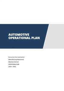 Automotive Operational Plan Template – PreWrite