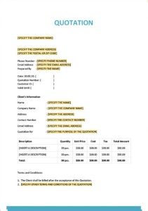 Basic Quotation Template – PreWrite