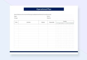 Blank Operational Plan Template – PreWrite