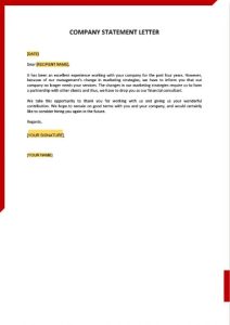 Company Statement Letter Template – PreWrite