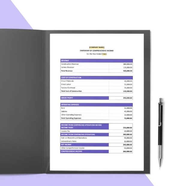 Construction Final Statement Template – PreWrite