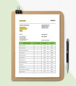 General Tax Calculation Invoice Template – PreWrite