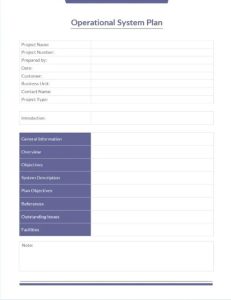Operational System Plan Template – PreWrite
