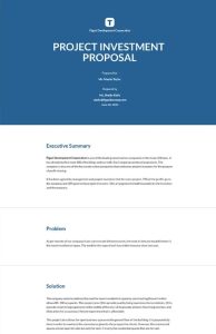 Project Investment Proposal Template – PreWrite