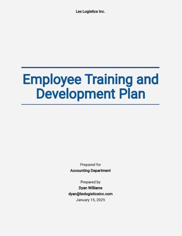 Sample Employee Training and Development Plan Template – PreWrite